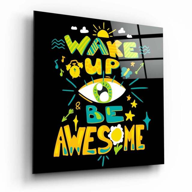 Wake Up Glass Wall Art - - That Home Shop by That Home Shop | ufurnish.com