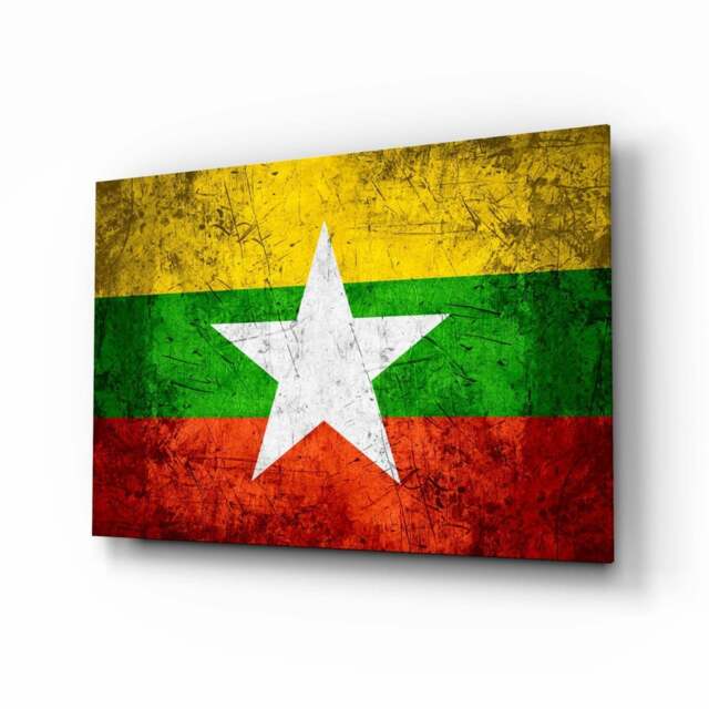 Flag of Myanmar Glass Wall Art - - That Home Shop by That Home Shop ...