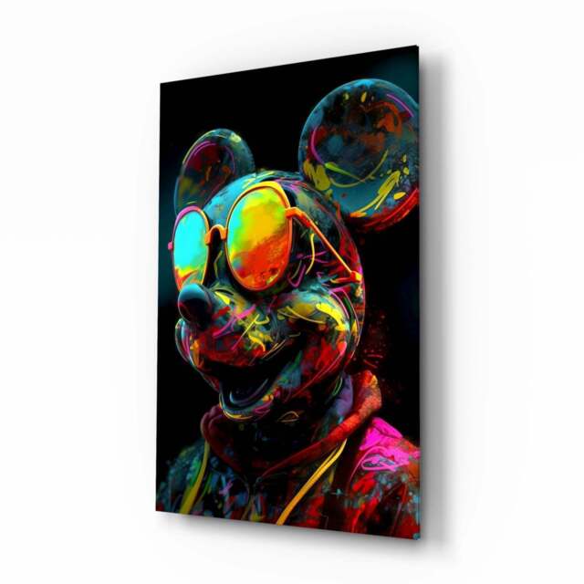 Neon Mice Glass Wall Art -- Designer Collection - - That Home Shop by ...