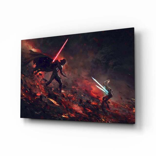 Darth Vader vs Ahsoka Tano Glass Wall Art - - That Home Shop by That ...