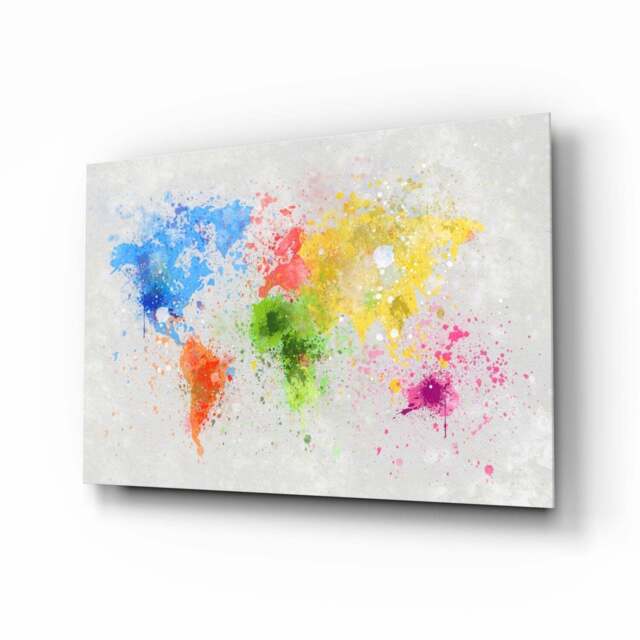 Map of Colors Glass Wall Art - - That Home Shop by That Home Shop ...