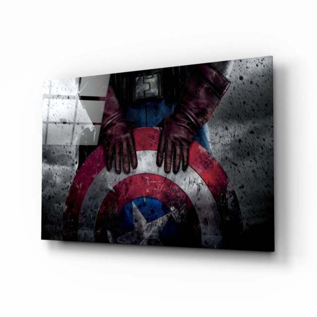 Captain America Glass Wall Art - - That Home Shop by That Home Shop ...