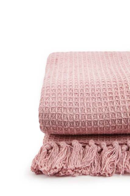 Honeycomb - Recycled Cotton Throw - Blush Pink - That Home Shop by That ...