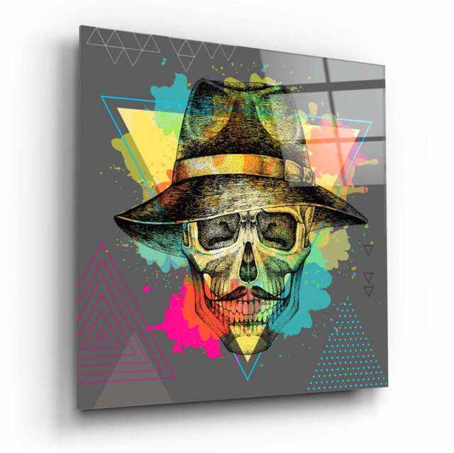 Skull - Never Without a Hat Glass Wall Art - - That Home Shop by That ...