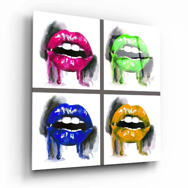 Colored Lips Glass Wall Art - - That Home Shop by That Home Shop ...