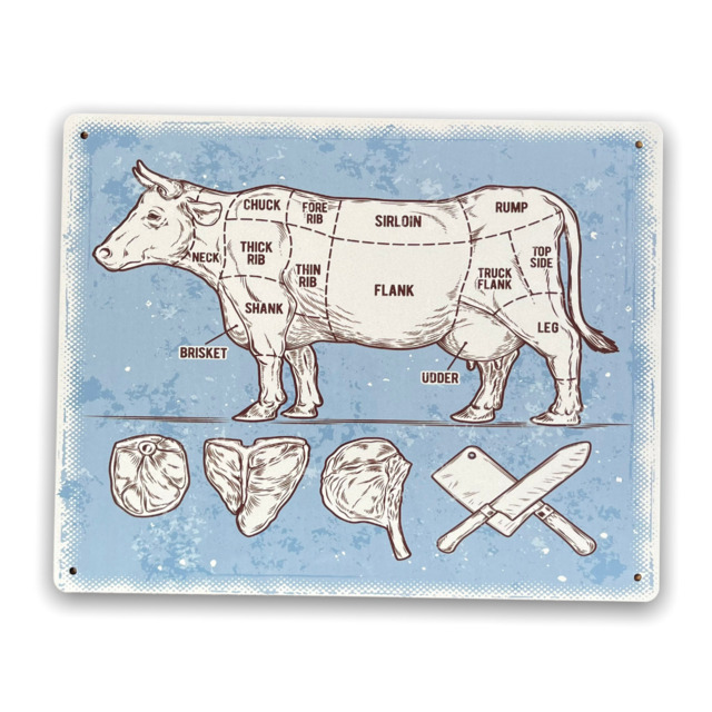 Vintage Metal Sign - Butchers Cuts of Beef Retro Sign - - That Home ...