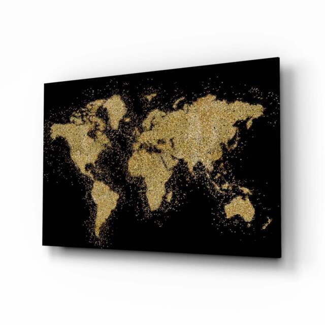 World Map Glass Wall Art - - That Home Shop by That Home Shop ...
