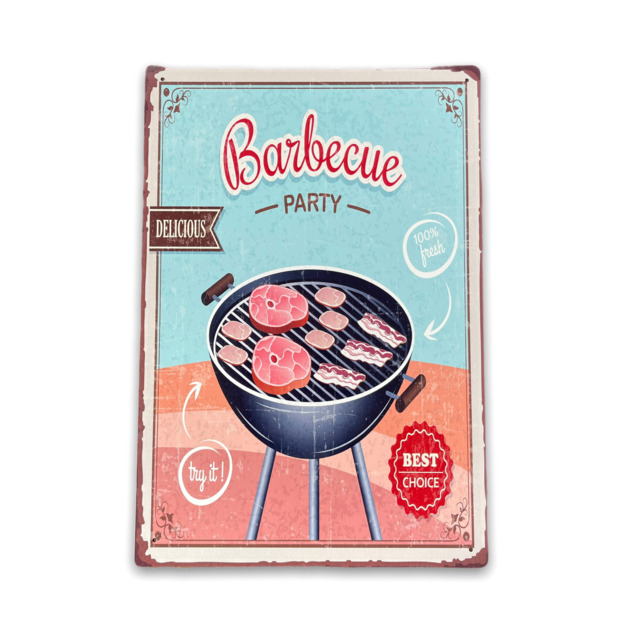 Vintage Metal Sign - Retro Barbecue Party Sign - - That Home Shop by ...