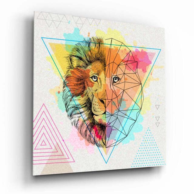 Fact and Fiction Lion Glass Wall Art - - That Home Shop by That Home ...