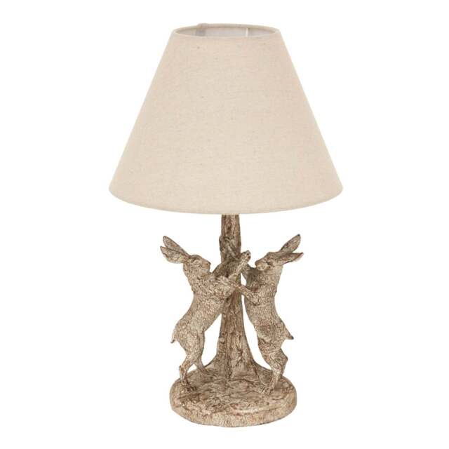 Stonewashed Marching Hares Lamp With Linen Shade - Brown - That Home ...