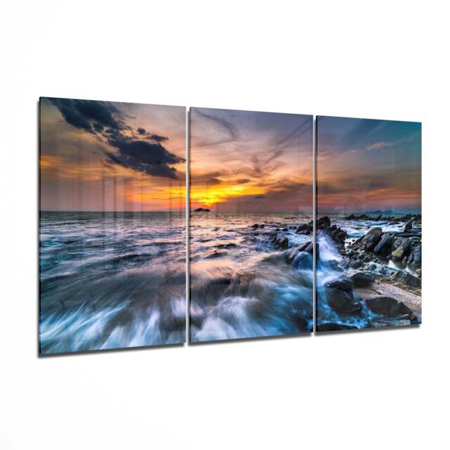 Sunset On The Beach Glass Art Mega Glass Wall Art - - That Home Shop by ...