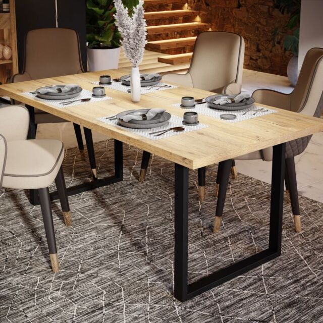 Nikomedes Dining Table in Bartex Oak - Bartex Oak - That Home Shop by That Home Shop | ufurnish.com