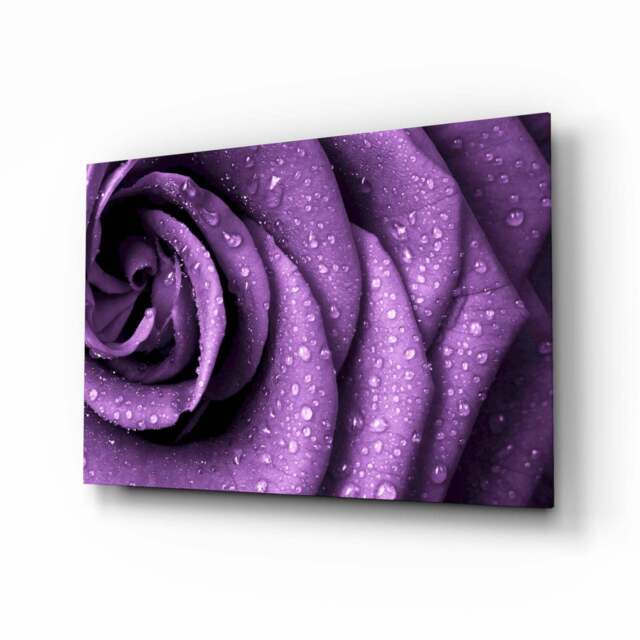 Purple Rose Glass Wall Art - - That Home Shop by That Home Shop ...