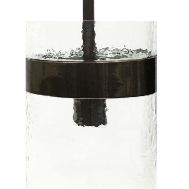 Atrium Single Glass Pendant Met Black Nickel - E27 60W - Metallic Black ...