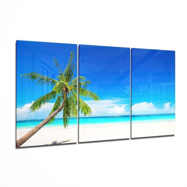 Palm Glass Wall Art on the Beach Mega Glass Wall Art - - That Home Shop ...