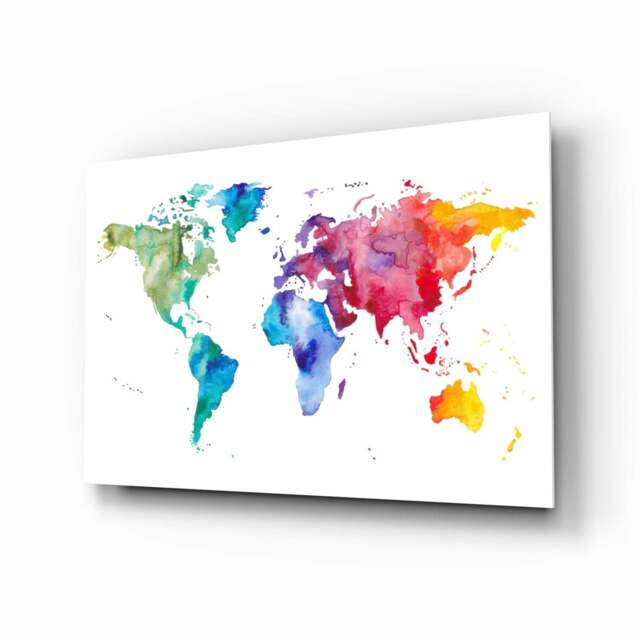 World Map Glass Wall Art - - That Home Shop by That Home Shop ...