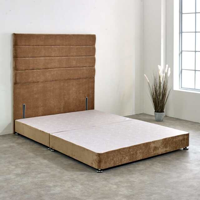 Low Divan Bed Base on Chrome Gliders by The Bed Supermarket | ufurnish.com