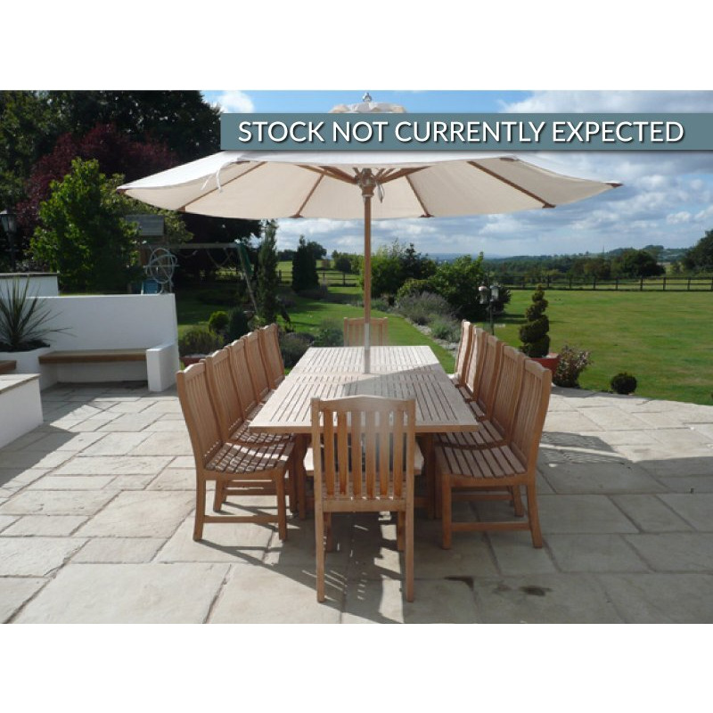 Diamond Teak Parasol 3.5m Diameter by The Garden Furniture Centre ...