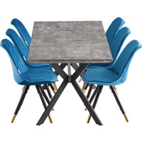 Sofia Blaze LUX Dining Set with an Extendable Table and Chairs Set of 6 - Blue by The Range ...