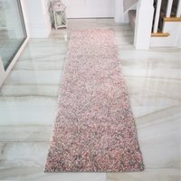 Super Soft Blush Pink Grey Mottled Shaggy Area Rug - Blush Pink / 240 x ...