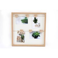 Six Heart Peg Photo Frame - White by The Range | ufurnish.com