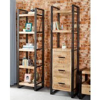 Metro Industrial Slim Open Bookcase - Brown by The Range | ufurnish.com