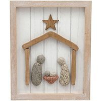 Pebble Nativity Wall Art For Elegant Christmas Decor - Brown by The ...
