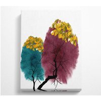 Brush Pain Trees Canvas Print - Black / 66.04cm by The Range | ufurnish.com