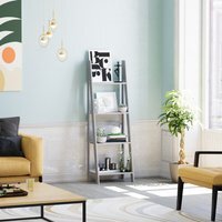 Bristol Step Ladder Bookcase - Grey / 4 Tier by The Range | ufurnish.com