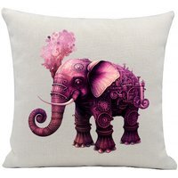 Steampunk Elephant Linen Cushion - Natural by The Range | ufurnish.com