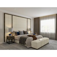 Coco Tropez Line Wallboard Bed - Dumfries Fabric - Raven / King by The ...