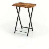 Industrial Folding Table for Couch and Sofa with Easy Storage - Brown ...