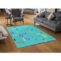 Beach Cartoons Rug - Blue / 150cm by The Range | ufurnish.com