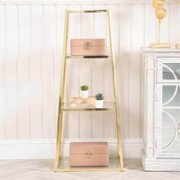 Gold 3-Tier Ladder and Display Unit for Decor - Shiny gold by The Range ...
