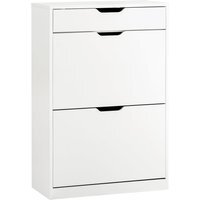 SoBuy 2 Flip-drawers 1 Pull Out Drawer Shoe Cabinet - White by The ...