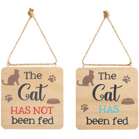 Reversible Hanging Cat or Dog Feeder Sign - Natural / Cat by The Range ...