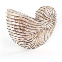 Handcrafted Albasia Wood Shell Ornament From Bali - White by The Range ...