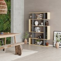 Mito Wall Mounted Bookcase Modern Display Unit - Oak/Anthracite Grey by ...