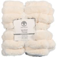 Divante Verbier Faux Fur Throw - Ivory by The Range | ufurnish.com
