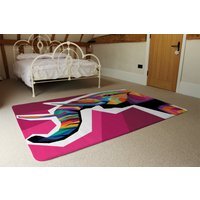 Colorful Illustration Of Elephant Head In Wpap Style Designer Rug ...