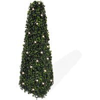 2ft Pre-Lit Pyramid Obelisk Boxwood Topiary Tree - Green by The Range ...