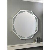 Octagonal LED Crystal Effect Mirror - Silver by The Range | ufurnish.com