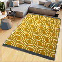 Mustard Yellow Geometric Rug - Inishmore - Yellow / 120cm by The Range ...