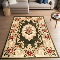 Green Floral Traditional Rug For Living Room - Green / 80cm by The ...