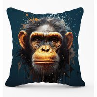 Splashart Realistic Monkey Face Outdoor Cushion - Brown / 60cm by The ...