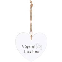 Small Hanging Heart Sentiment Sign - White / A Spoiled Dog by The Range ...