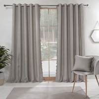 Tassel Edge Eyelet Curtains - Silver / 168cm by The Range | ufurnish.com