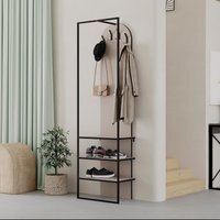 FWStyle Hallway Coat Rack Shoe Storage Unit Hallway Furniture - Mocha ...