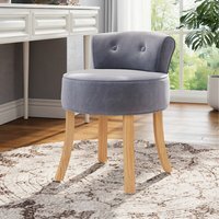 Button-Tufted Dressing Table Stool - Grey+Yellow by The Range ...