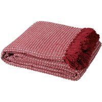 Cotton Two Tone Honeycomb Red Large Sofa Throw - Red by The Range ...